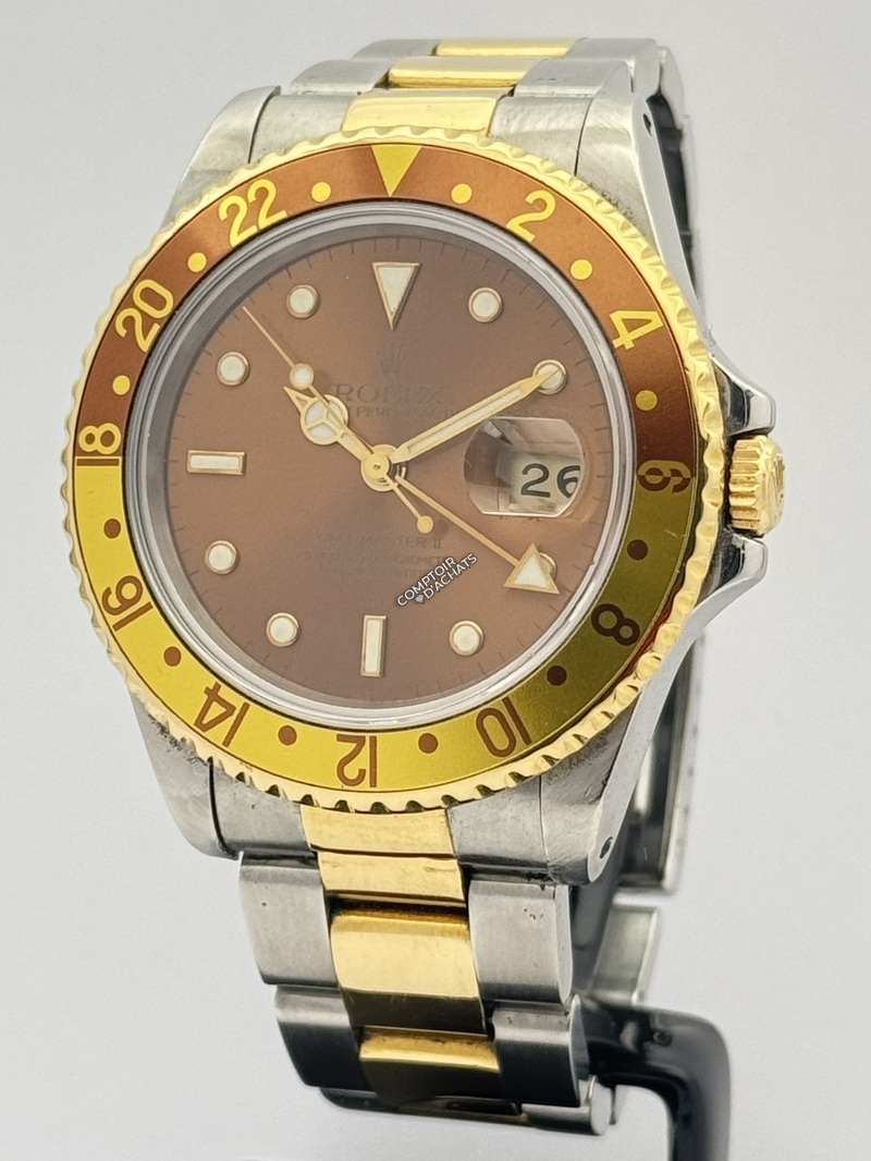 Rolex GMT-Master II Tiger Eye 1993 reference 16713 montre homme ...